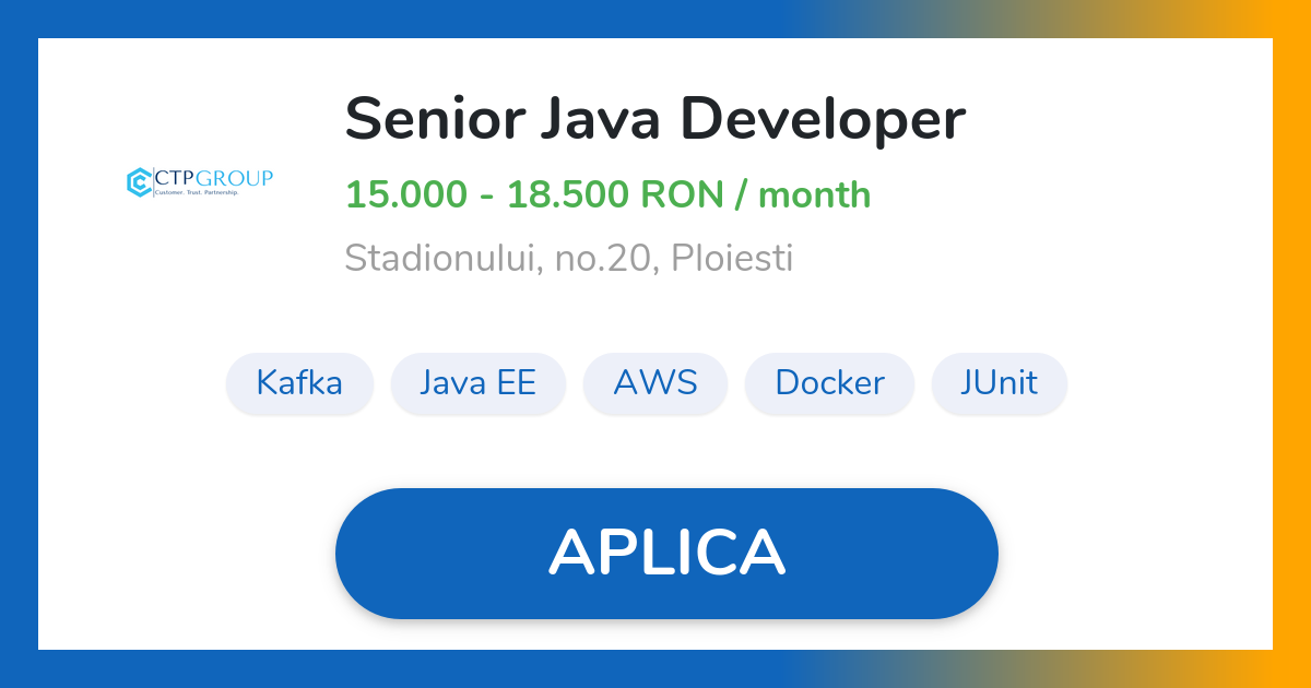 Remote Senior Java Developer | CTP GROUP