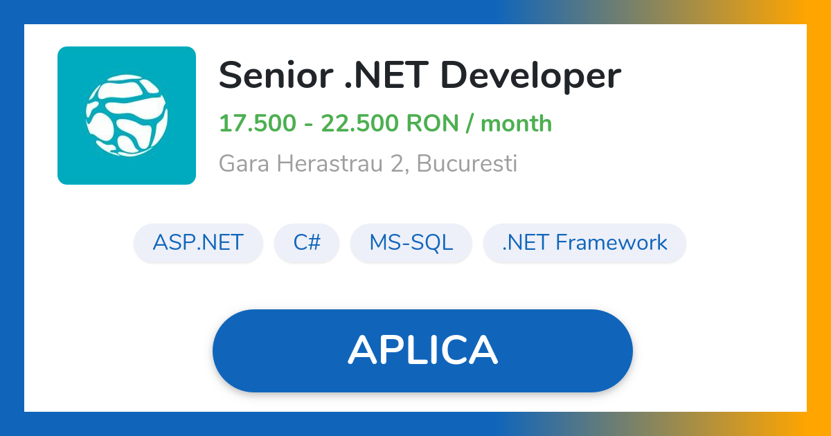 Senior .NET Developer Job in Bucuresti | Digitain Romania