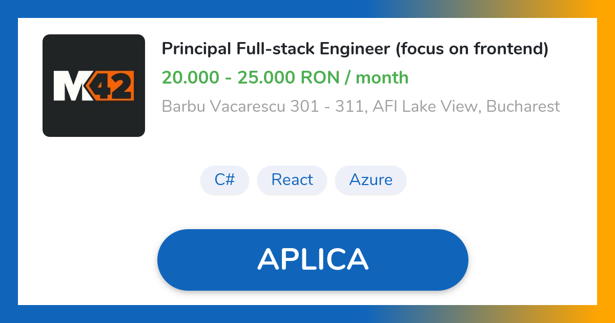 Remote Principal Full-stack Engineer (focus on frontend) | Matrix42