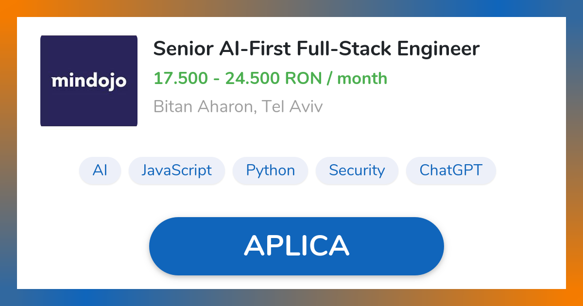 Remote Senior AI-First Full-Stack Engineer | Mindojo
