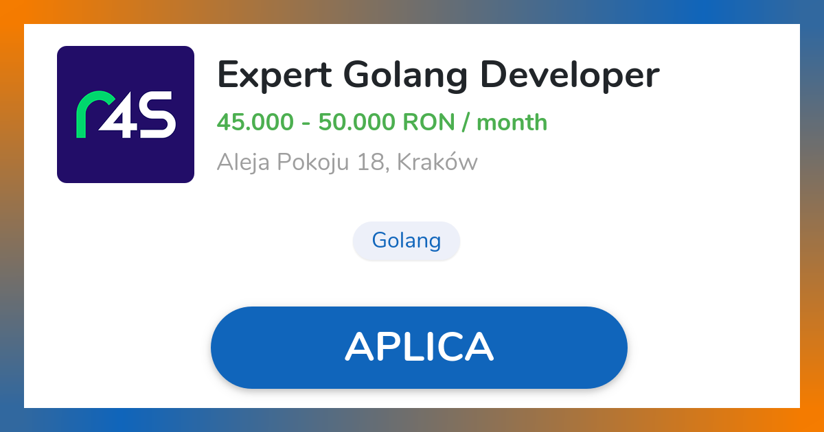 Remote Expert Golang Developer | Ready4S